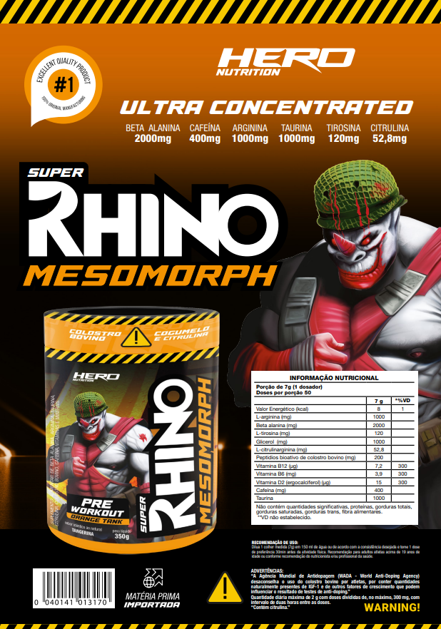 Super Rhino Mesomorph - Pre Workout - Hero Nutrition - Biomax ...