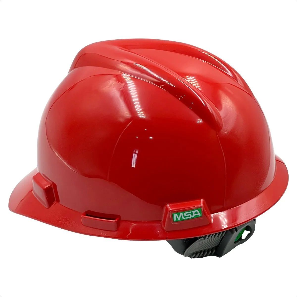 Capacete MSA V-Gard C/ Carneira Push Key e Jugular Vermelho CA 498 ...