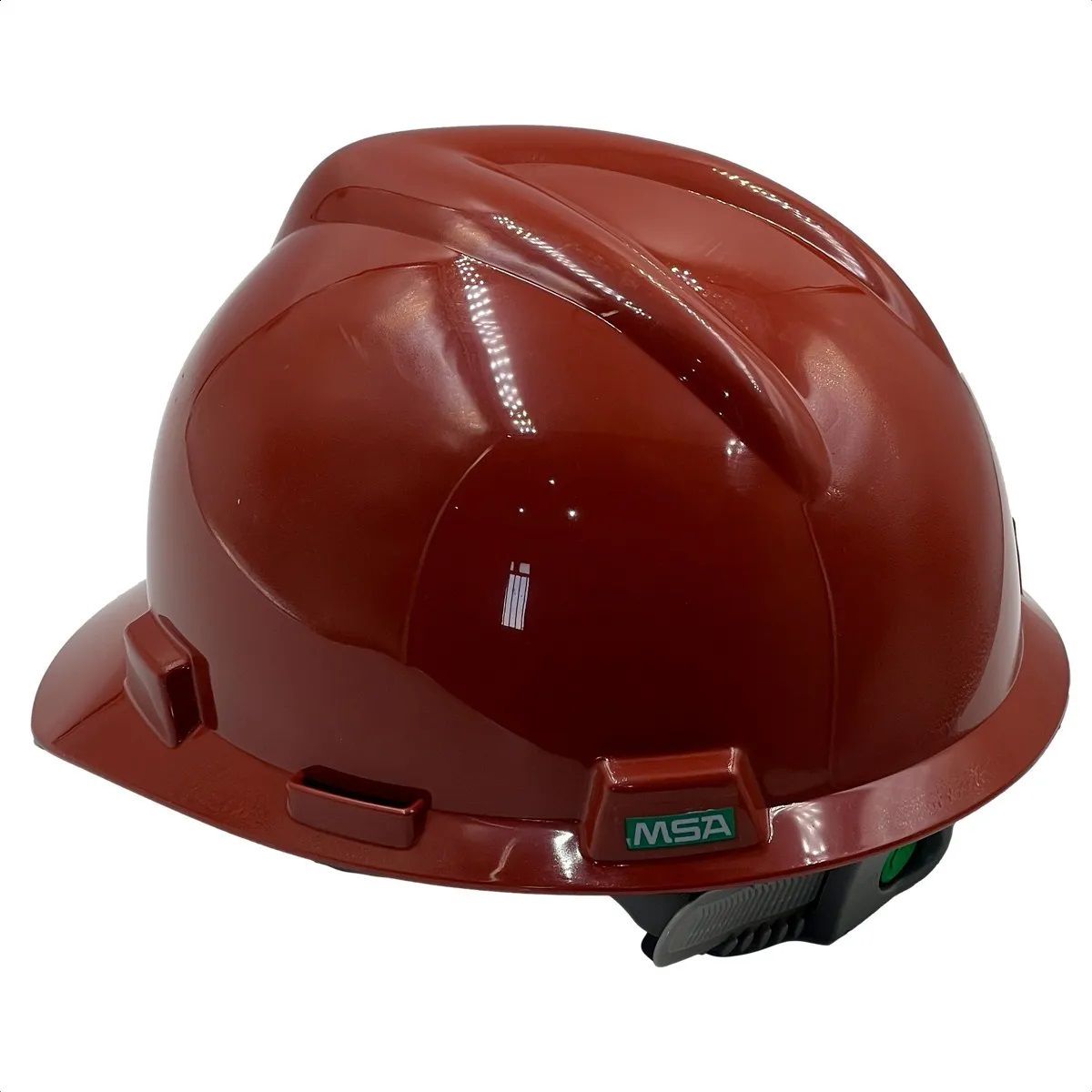 Capacete MSA V-Gard C/ Carneira Push Key e Jugular Marrom CA 498 ...