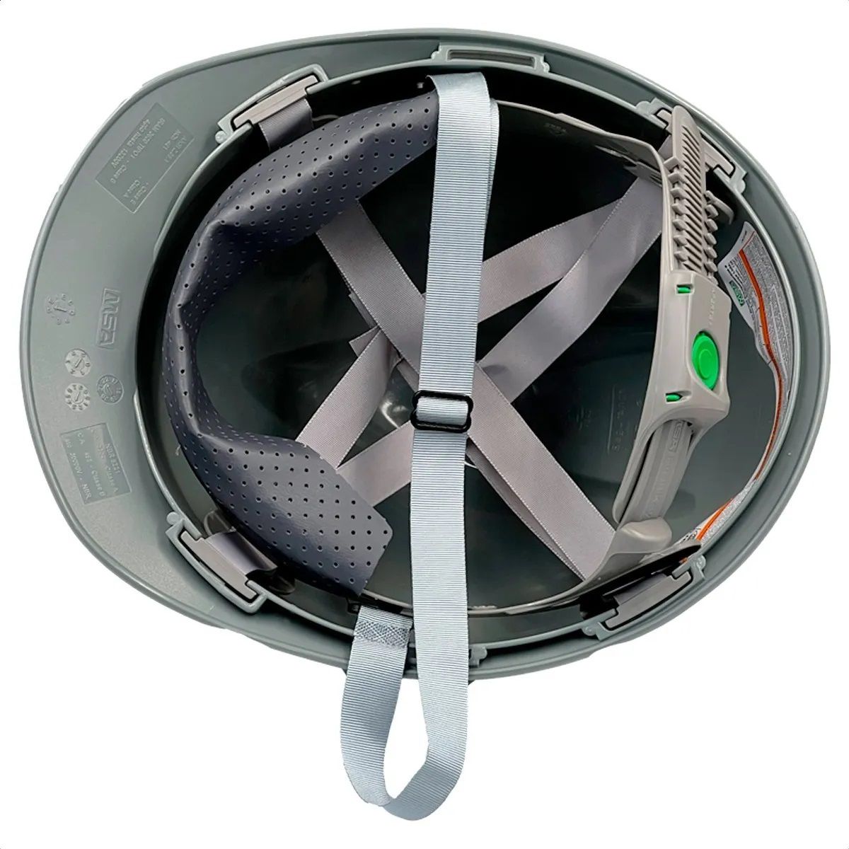 Capacete MSA V-Gard C/ Carneira Push Key e Jugular Cinza CA 498 ...