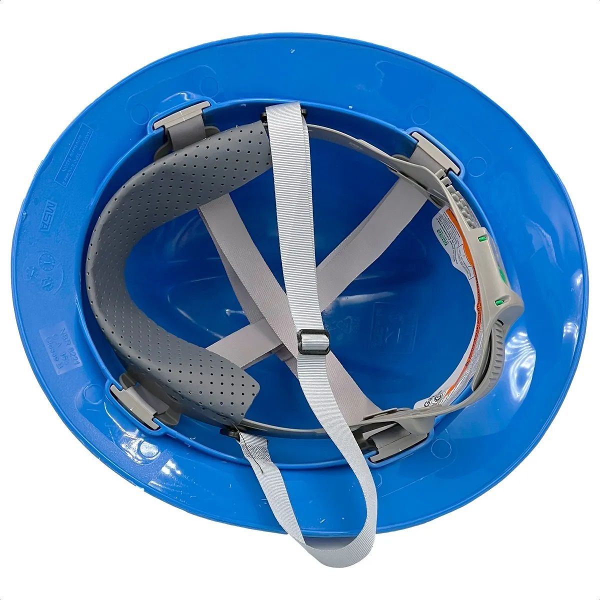Capacete MSA Aba Total Azul C/ Carneira Push Key CA 365 - Equipamentos ...