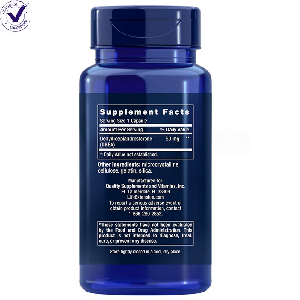 DHEA LIFE EXTENSION 50 MG - 60 CÁPSULAS - importadosdagrazi