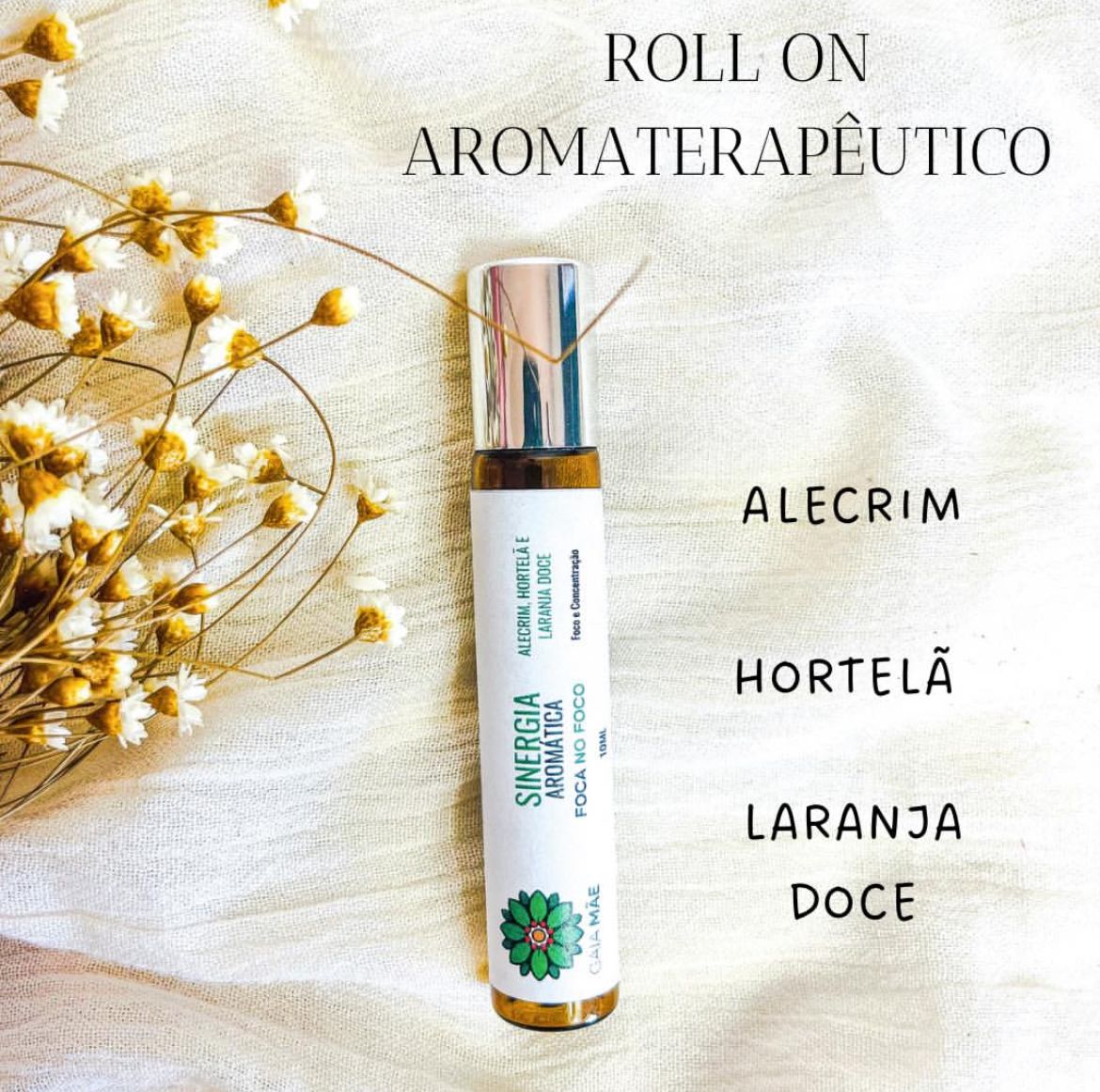 Roll on Sinergia Foca no Foco - Gaia Mãe - Ateliê Natural e Ancestral