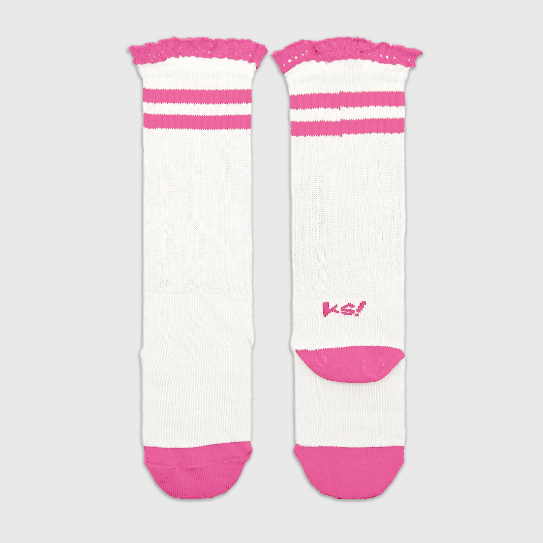 Meia KidSplash! 3/4 New Classic Rendinha Rosa Chiclete - KidSplash ...