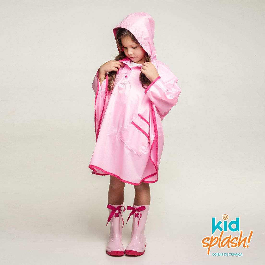 Capa de Chuva KidSplash! Lisa Rosa Claro - KidSplash! Coisas de Criança