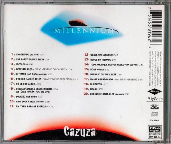 Cazuza - Millennium 20 Músicas Do Século Xx (Usado) - RockLand