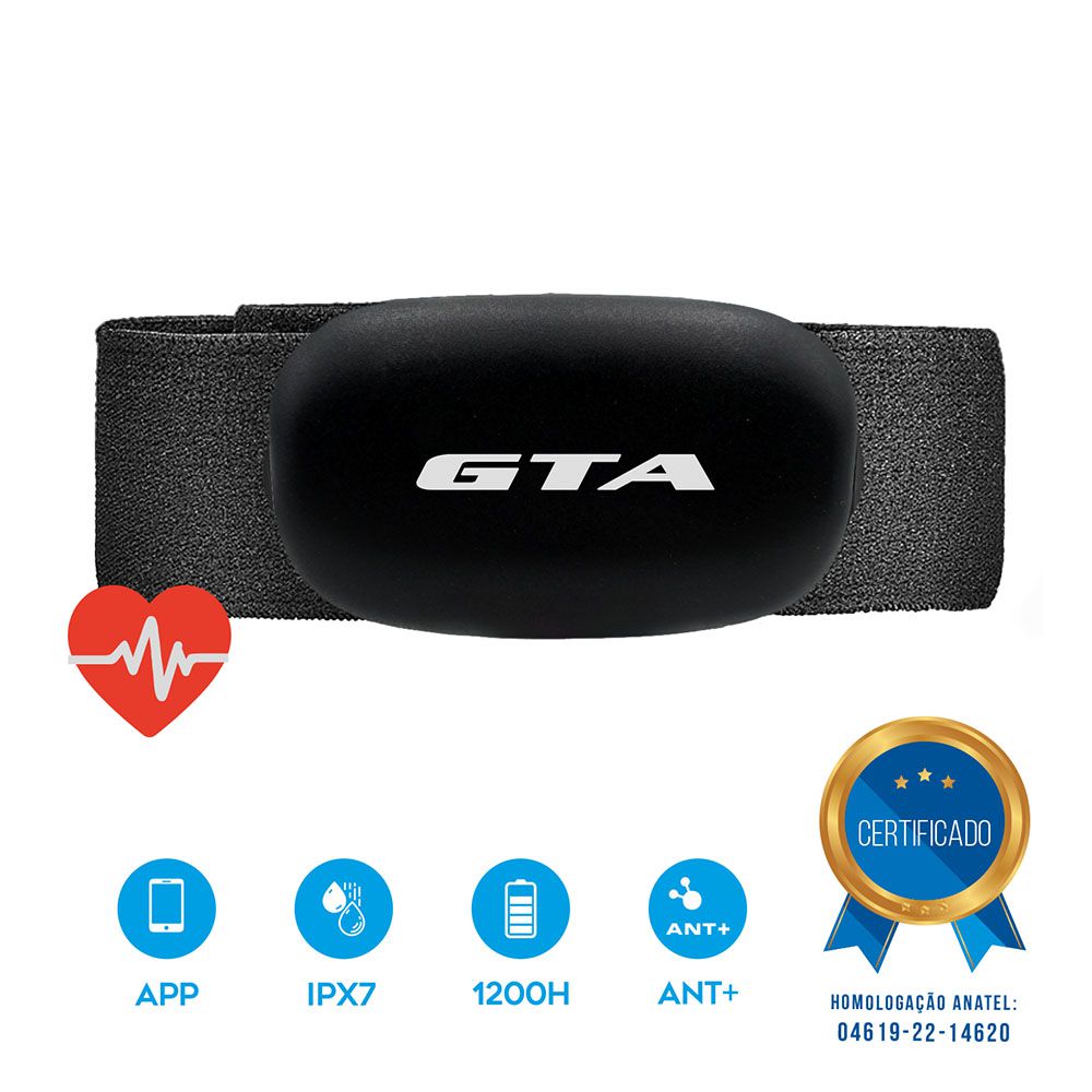 Monitor Cinta De Frequencia Cardíaca Peitoral GTA com ANT+ e Bluetooth ...