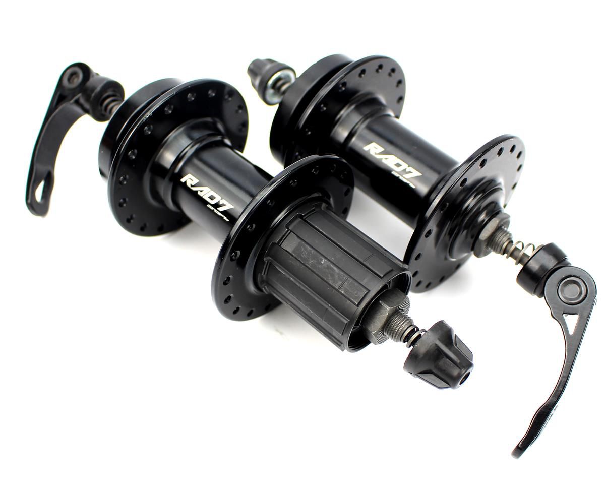 Par de Cubos Rad7 28/32/36 Furos Com Rolamentos e Blocagem Preto - XCO Bikes