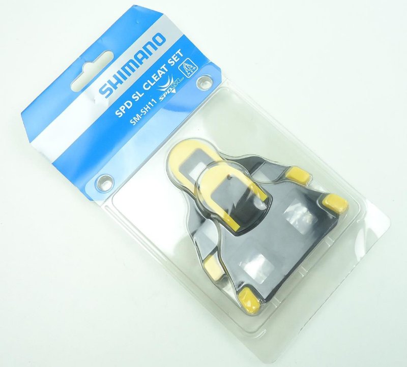 Par de Taquinhos Shimano Sh11 Amarelo para Pedal Clip Para Sapatilhas Speed - XCO Bikes