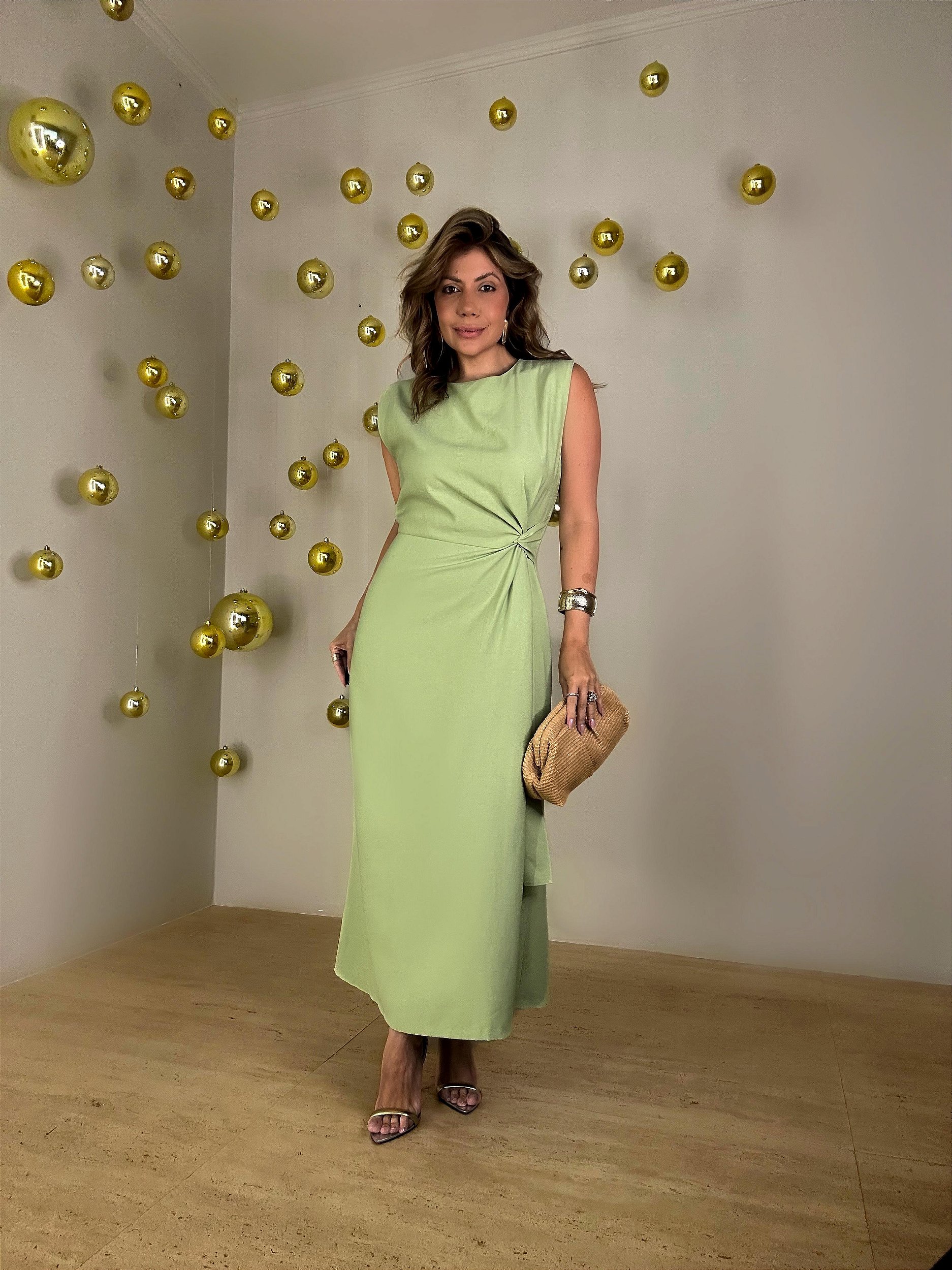 Vestido Midi Alfaiataria Marcela Verde - Isa Baldo - A Sua Loja de ...