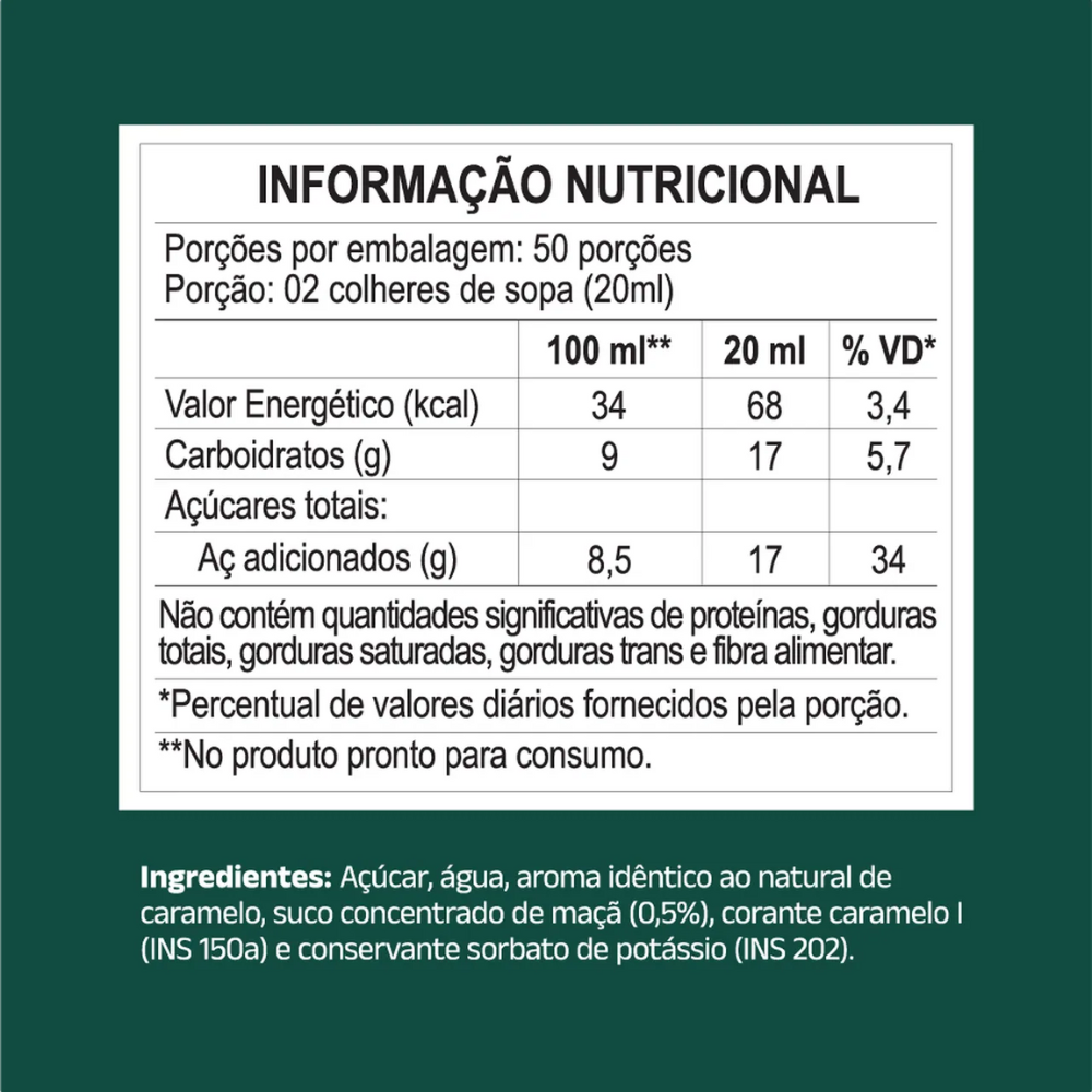 Xarope Vora Caramelo 1l - Loja Online - Amiste Café