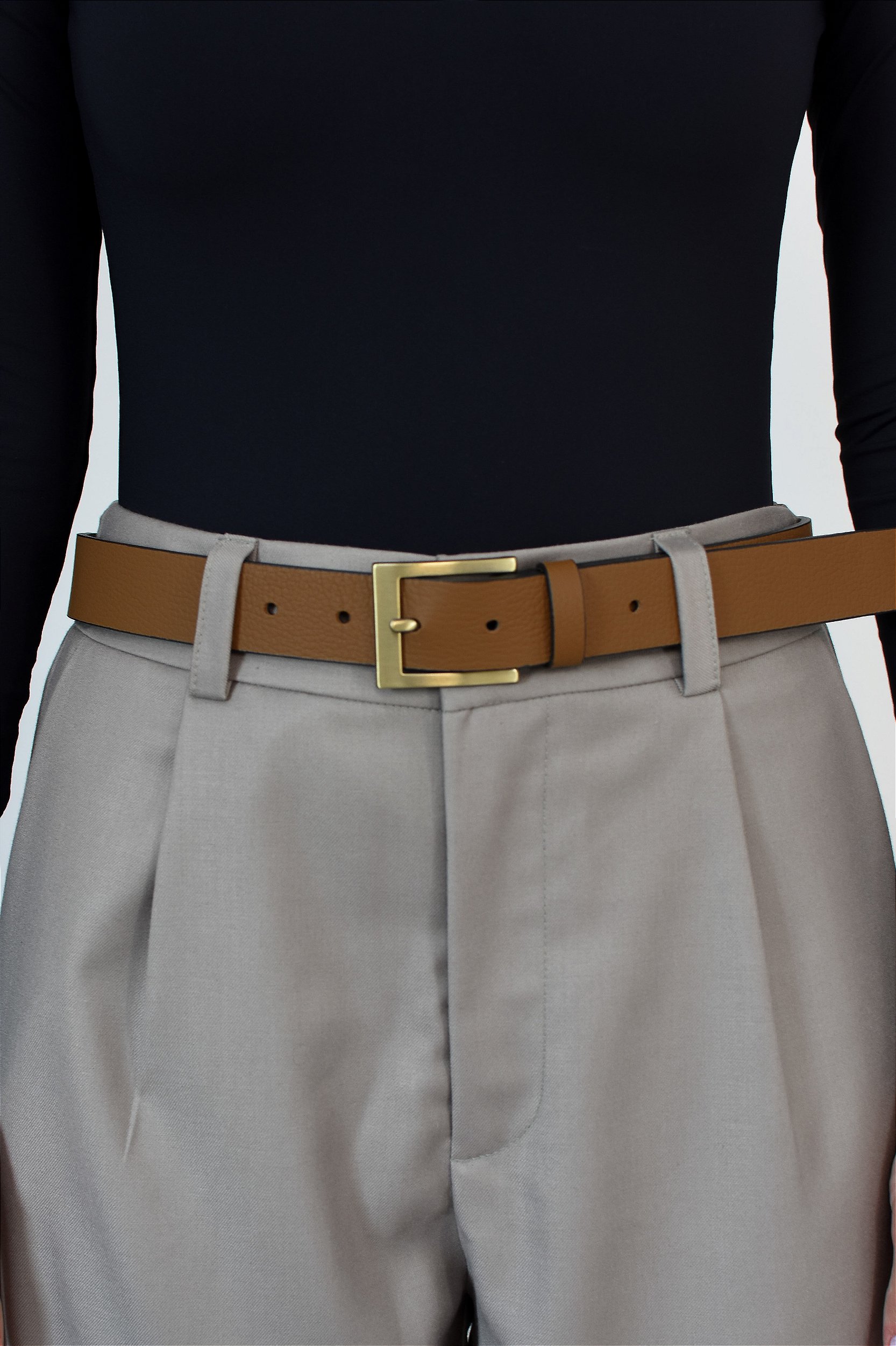 CINTO COURO LEGÍTIMO ESSENTIAL CARAMELO - NICCLA