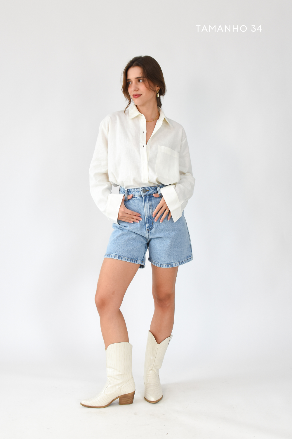 THE TIMELESS SHORT JEANS AZUL CLARO - NICCLA