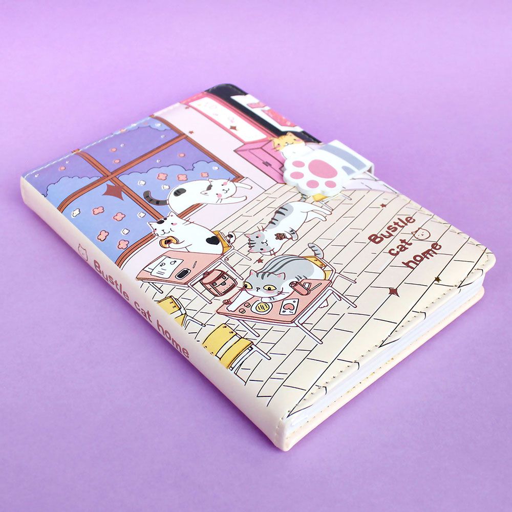 Caderno Brochura Com Folhas Ilustradas E Fecho Magnético Soft Touch