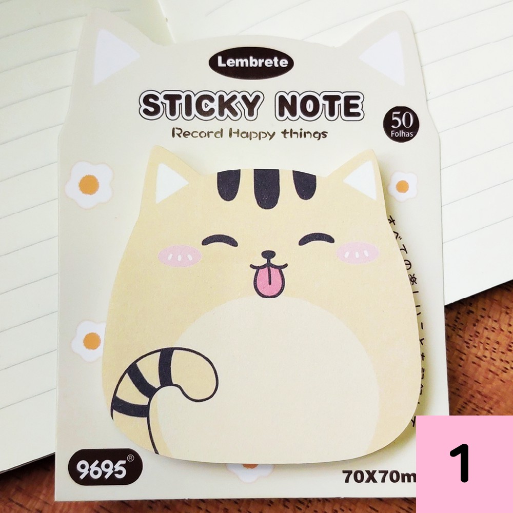 Bloco de Notas Autoadesivo Sticky Notes 9695 - Gatinhos - Fancy Goods