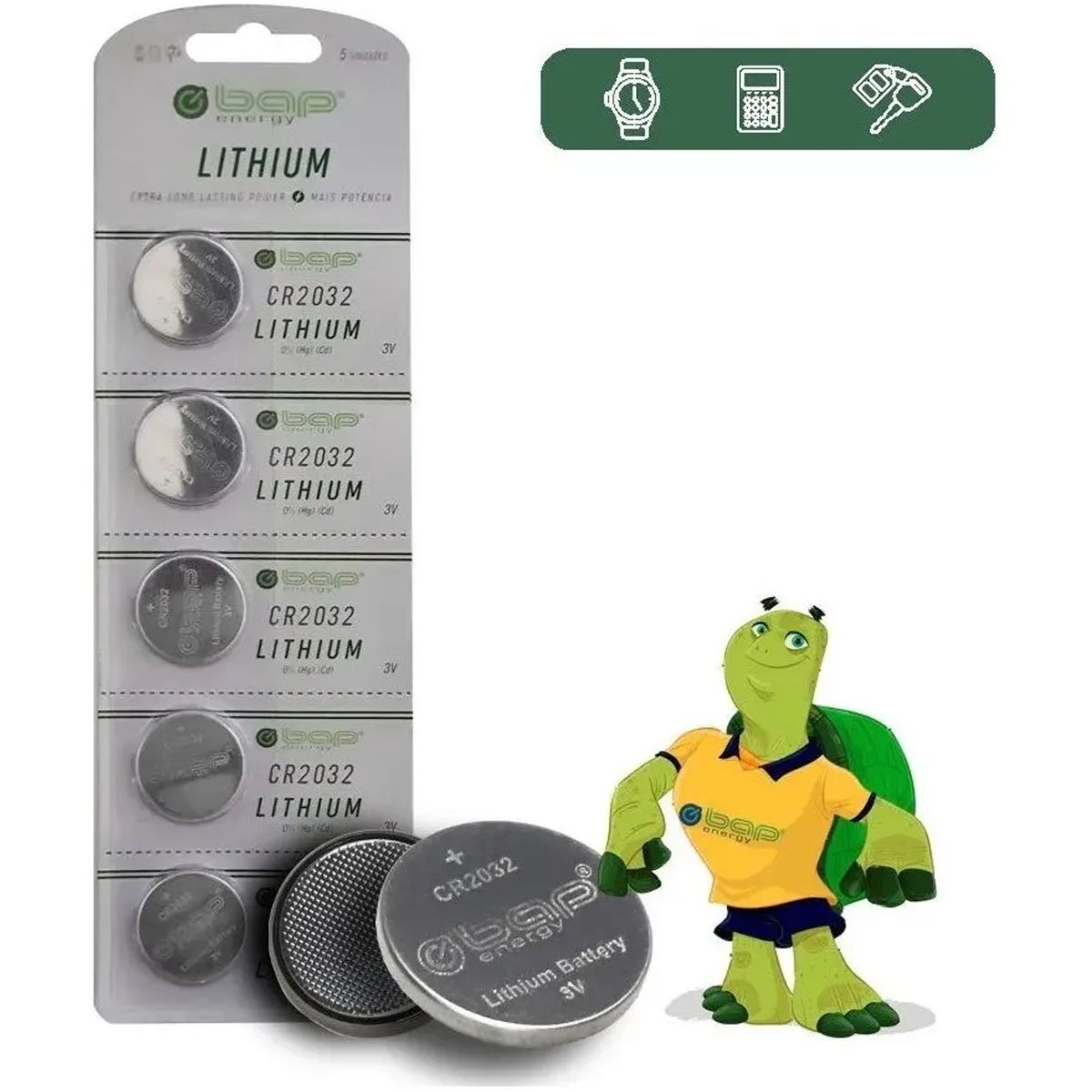 Cartela De Pilhas Redonda Lithium Bap Para Usos Diversos 3V - American ...