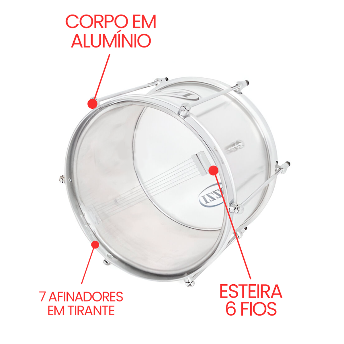 Caixa De Guerra Aluminio Tarol Izzo 14 Polegadas | Percussão - American ...