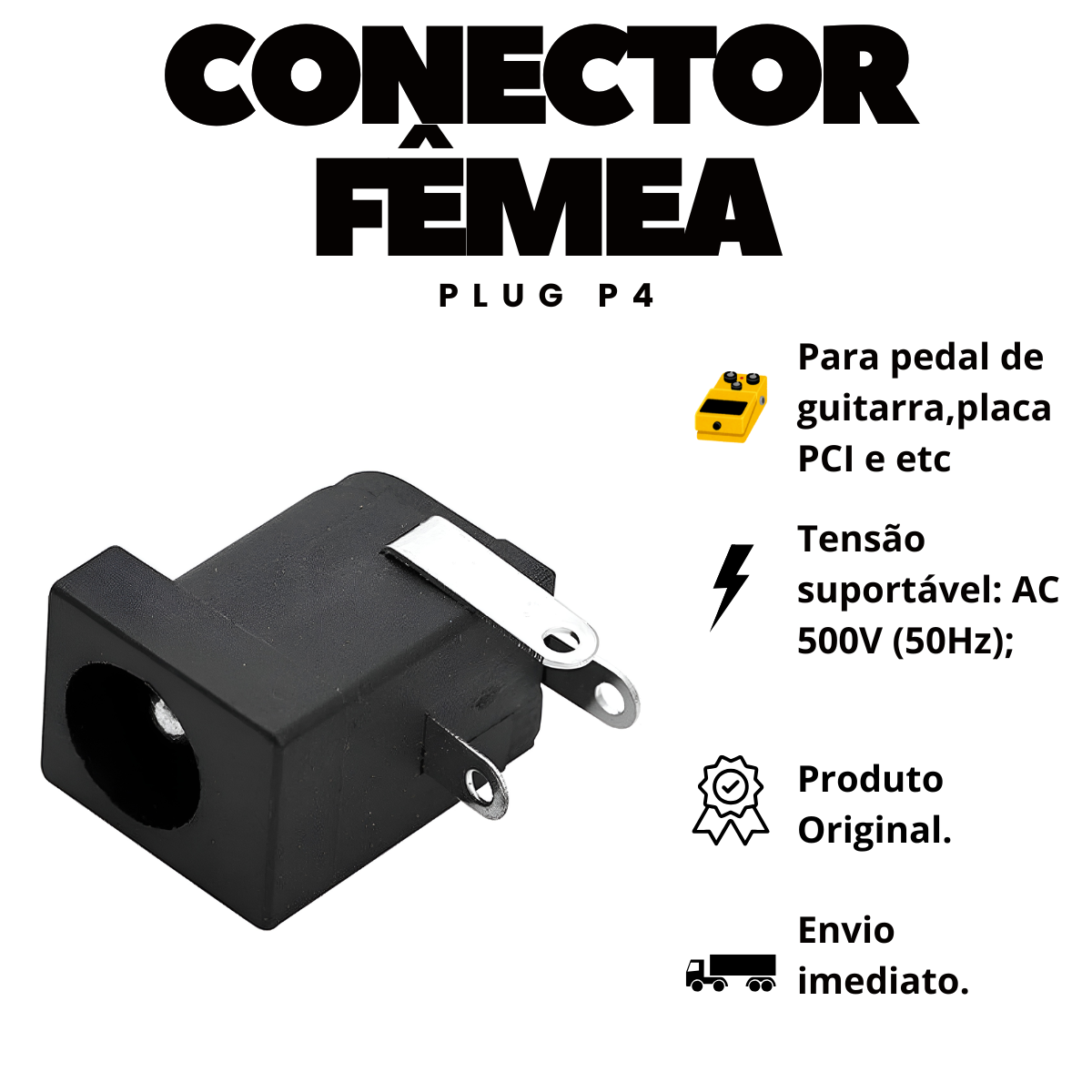 Conector Jack J4 Placa Pedal | Acessórios | American Musical - American ...
