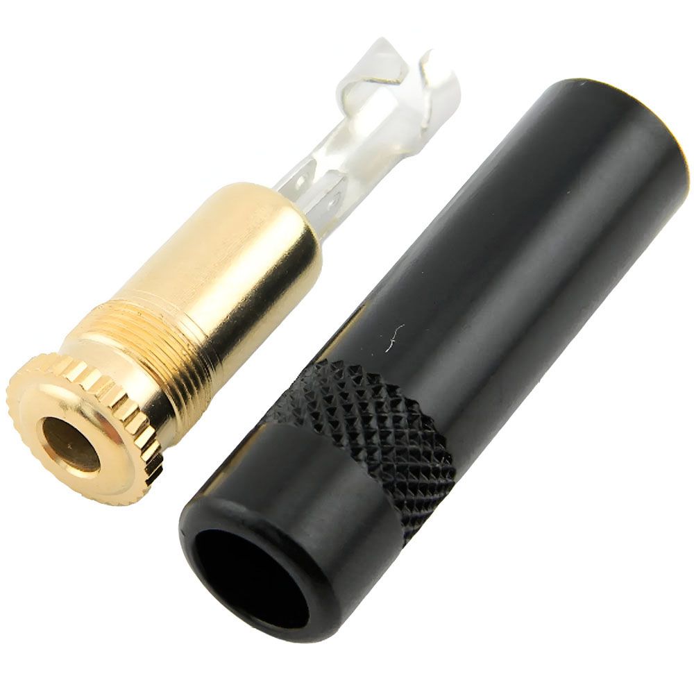 Plug Conector P2 Jack Fêmea Estéreo Banhado a Ouro Para Cabo | Áudio ...