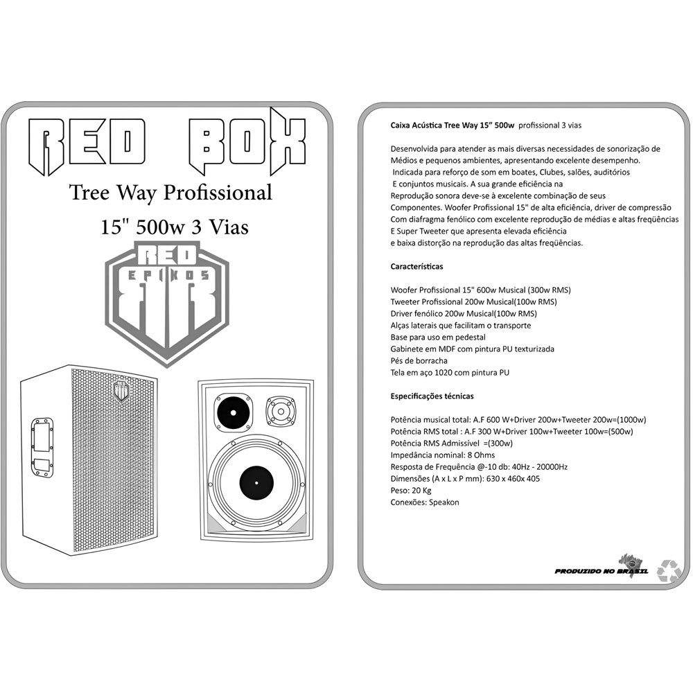 Tree Way 15 3 vias 600w | Caixas Passivas | American Musical - American ...