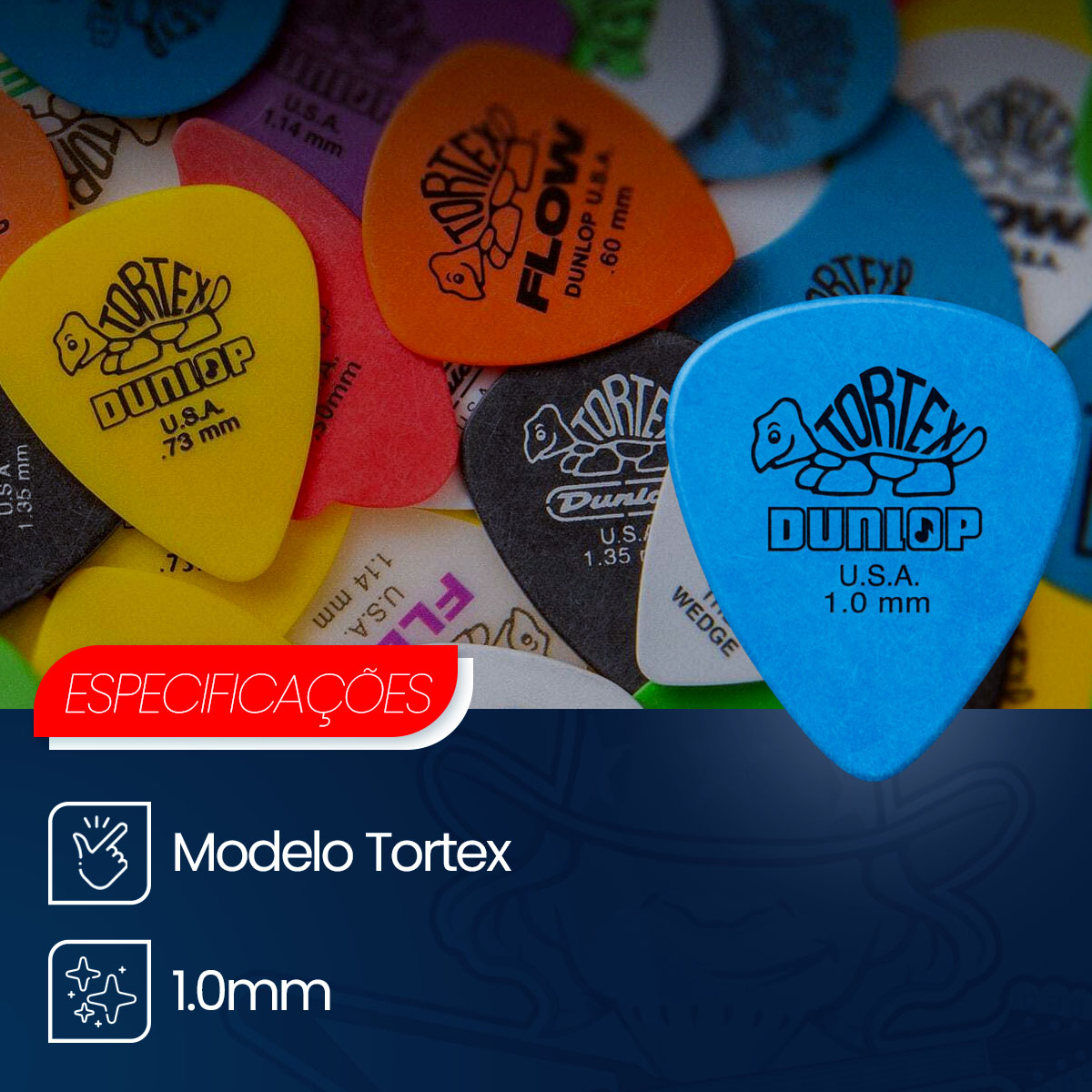 Kit 12 Palhetas Dunlop Tortex 1.0mm | Cordas | American Musical ...