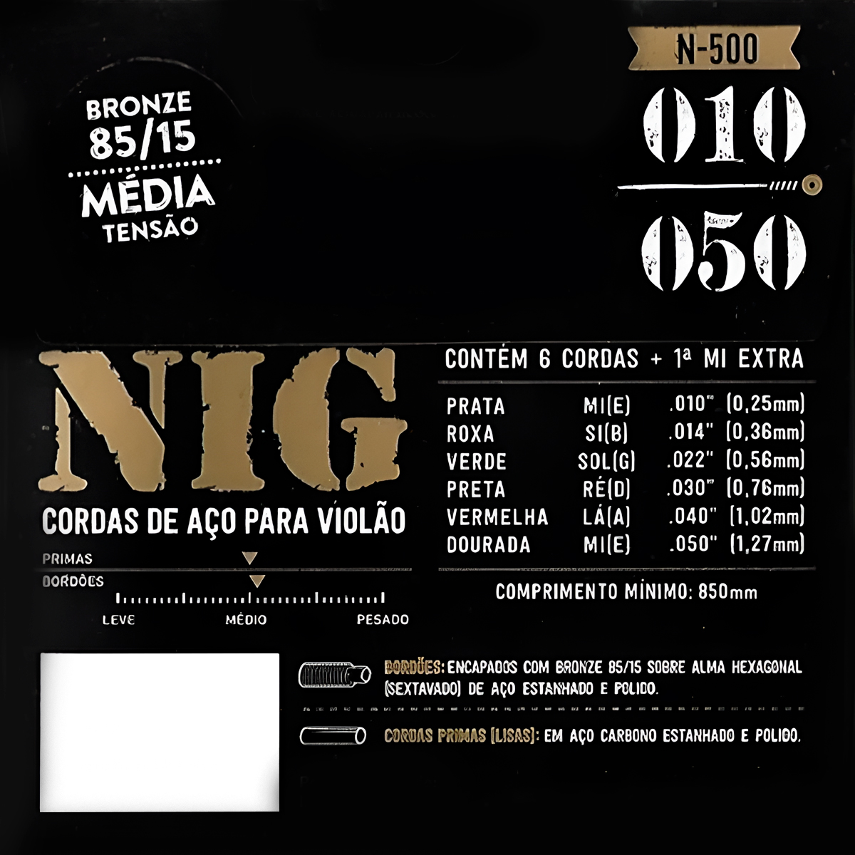 Encordoamento Nig 85/15 010 | Cordas | American Musical - American ...