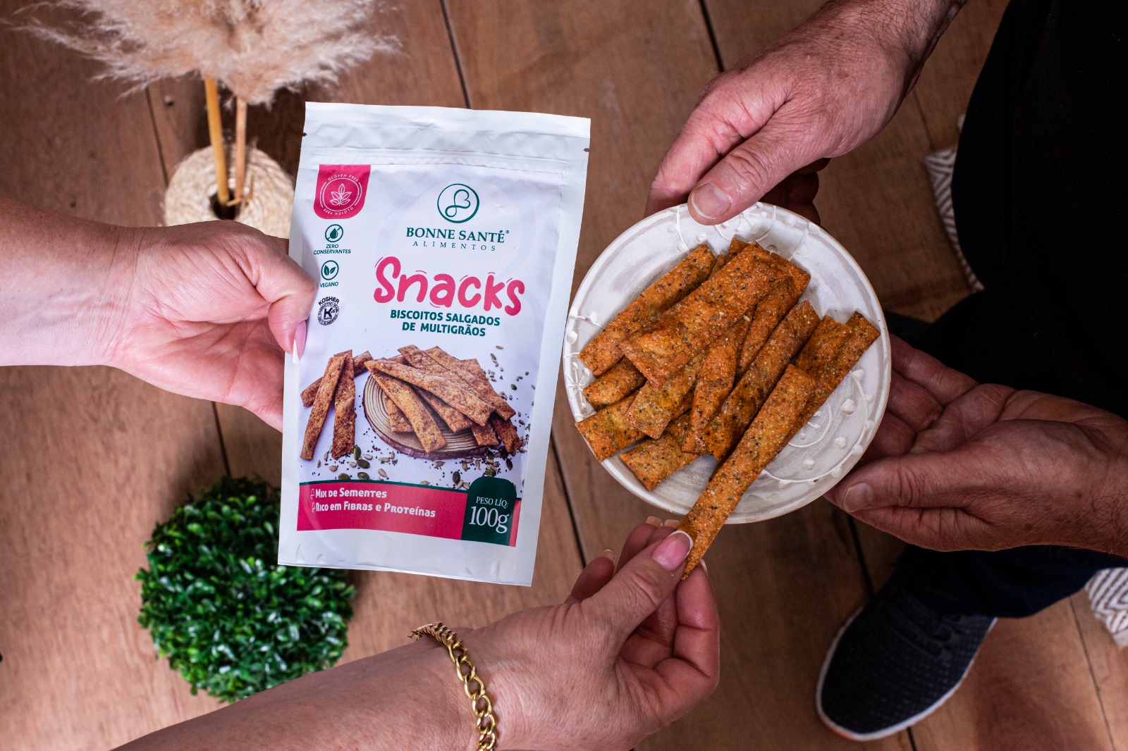 Snacks salgado Multigrãos- Pacote - 100 gramas - Bonne Santé Alimentos