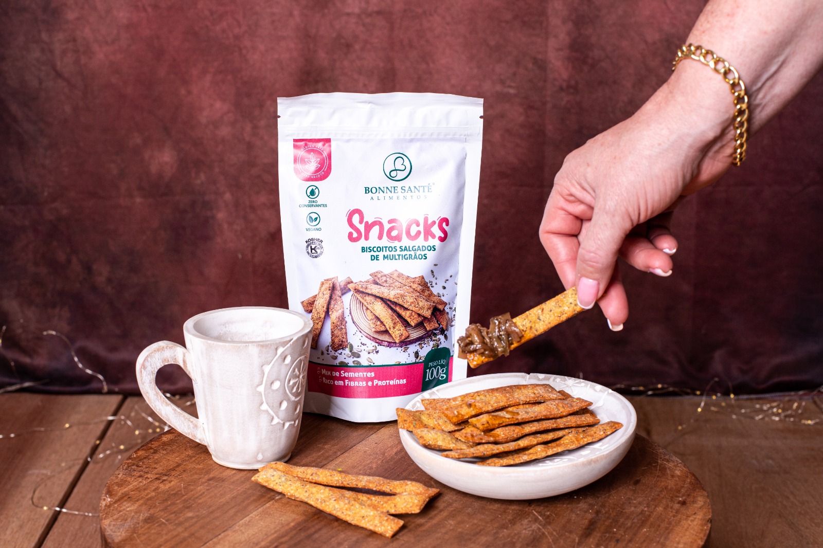 Snacks salgado Multigrãos- Pacote - 100 gramas - Bonne Santé Alimentos