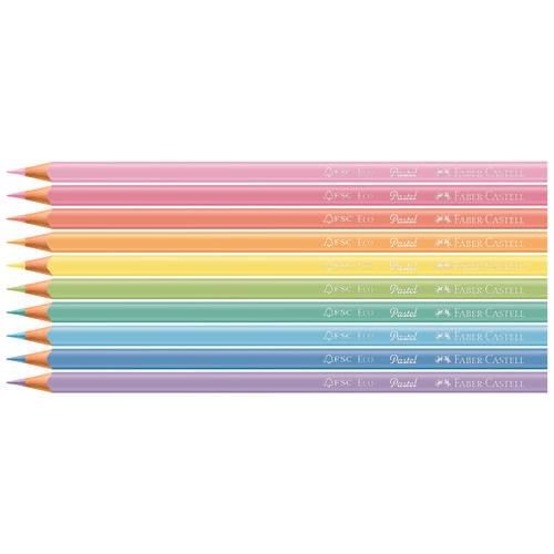 EcoLápis de Cor Pastel - 10 cores Faber-Castell - Universo da Papelaria