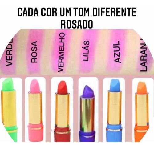 Batom 24 Horas Antigo Classico Verde Rosa Atacado 12 Peças Acabamento ...