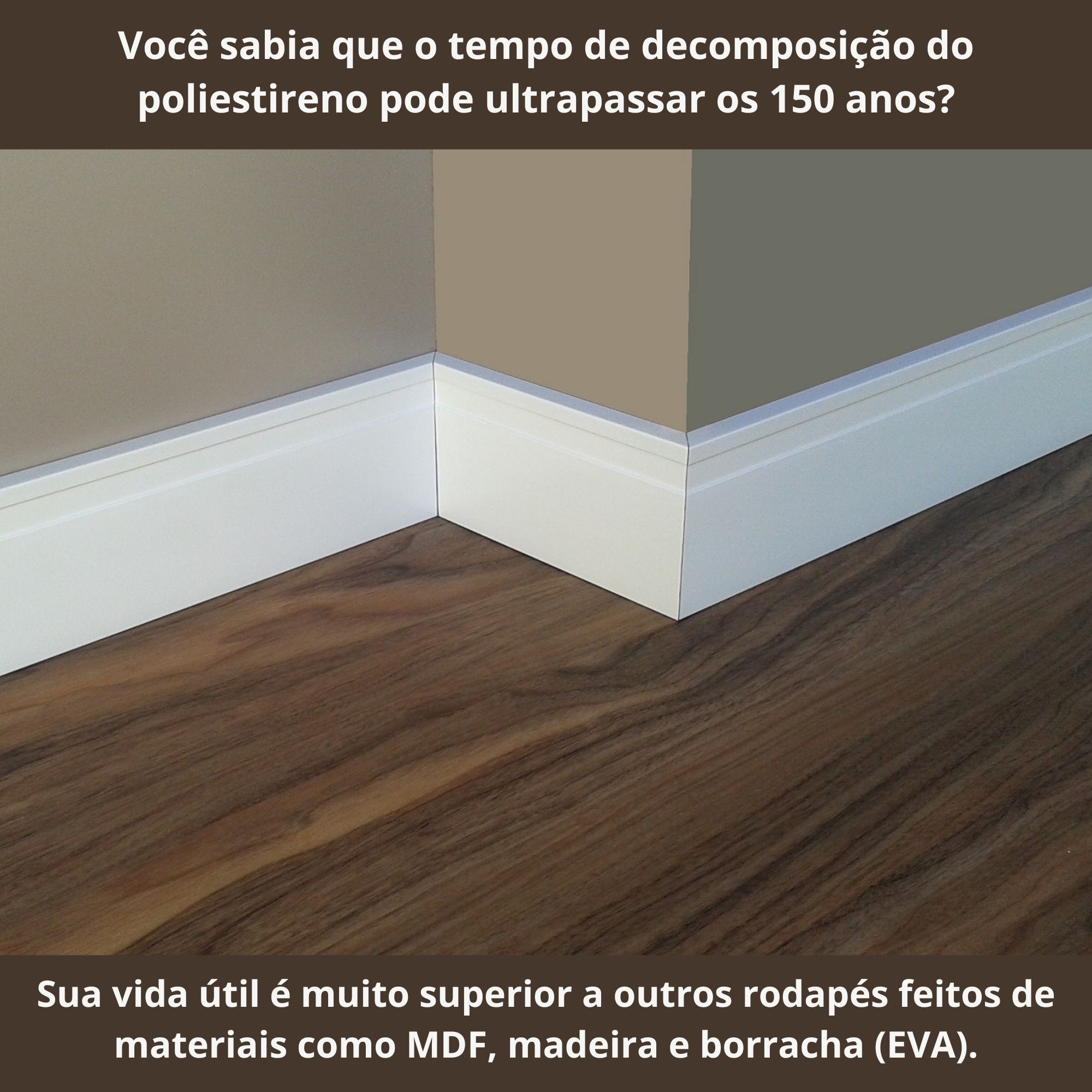 Rodapé Poliestireno 7 cm altura barra com 2 metros RF107 - Monte Carlo ...