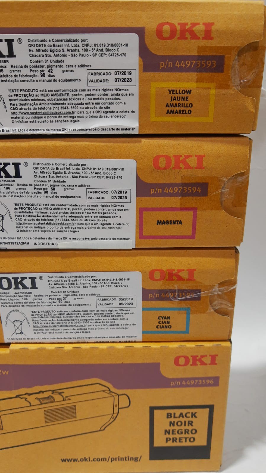 KIT DE TONER OKIDATA BLACK E CORES PARA C330 C530 MC361 MC561 ...