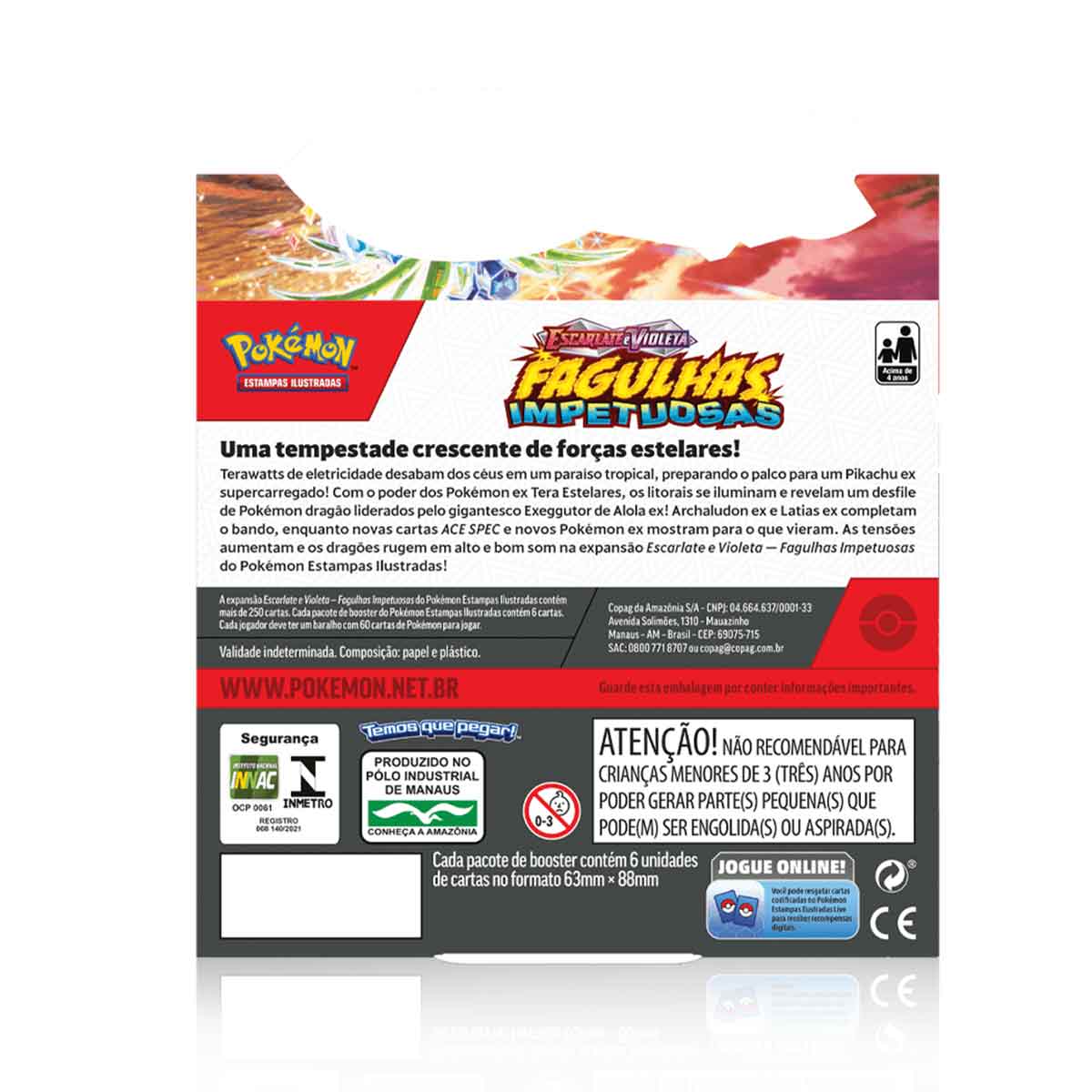 Pokémon EV8 Booster Box Fagulhas Impetuosas Certificado FSC - ShopDG ...