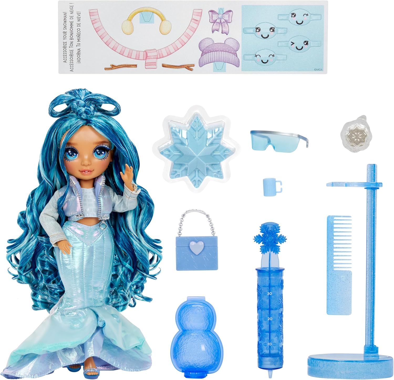 Boneca Rainbow High Winter Wonderland Doll - Skyler (Blue) - Bricks 4Fun