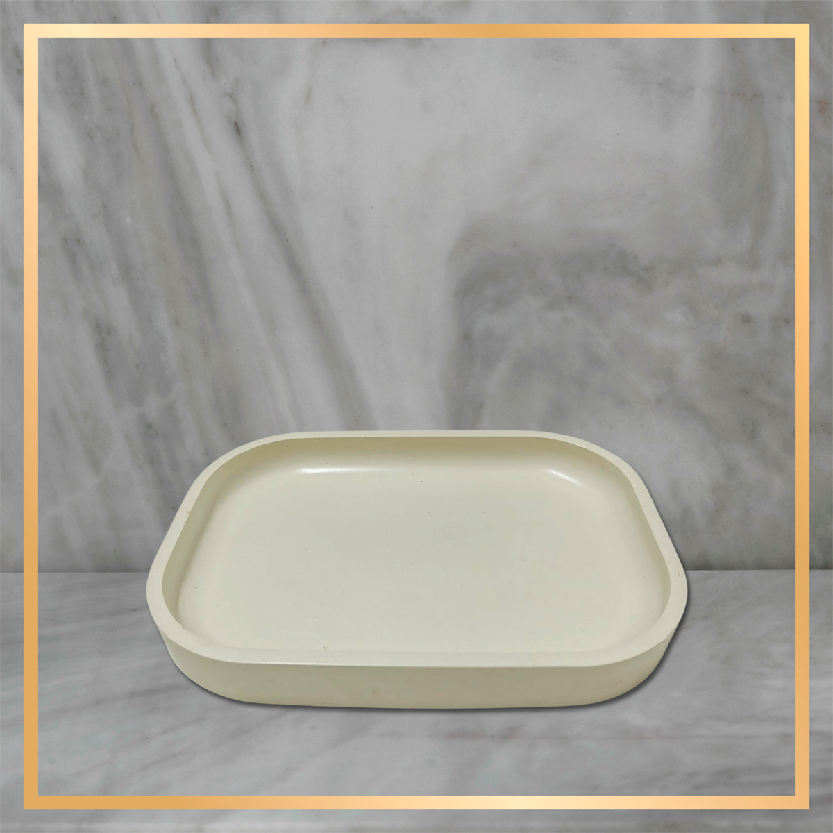 Bandeja de Gesso Retangular Offwhite - Expositores de Silicone