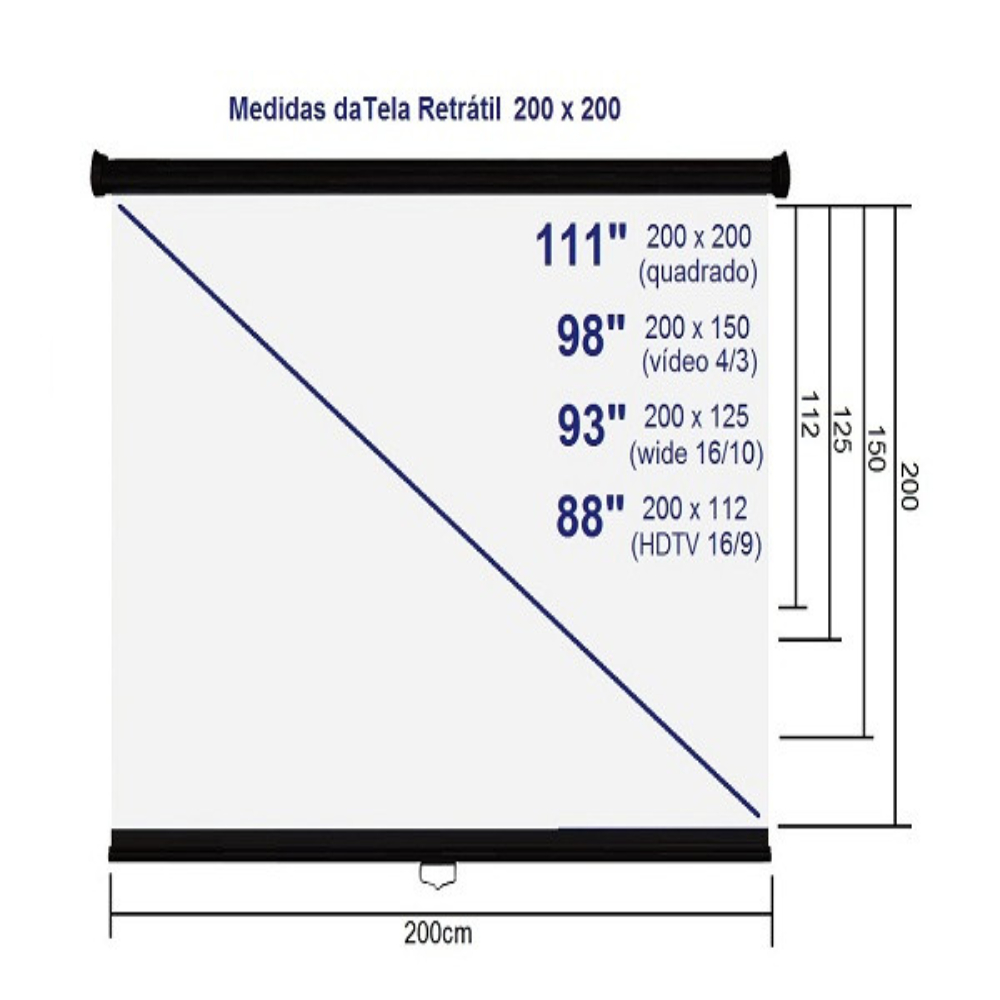 Tela De Projeção Nardelli Retrátil – Standard Nr - 008 150 X 94Cm (70 ...