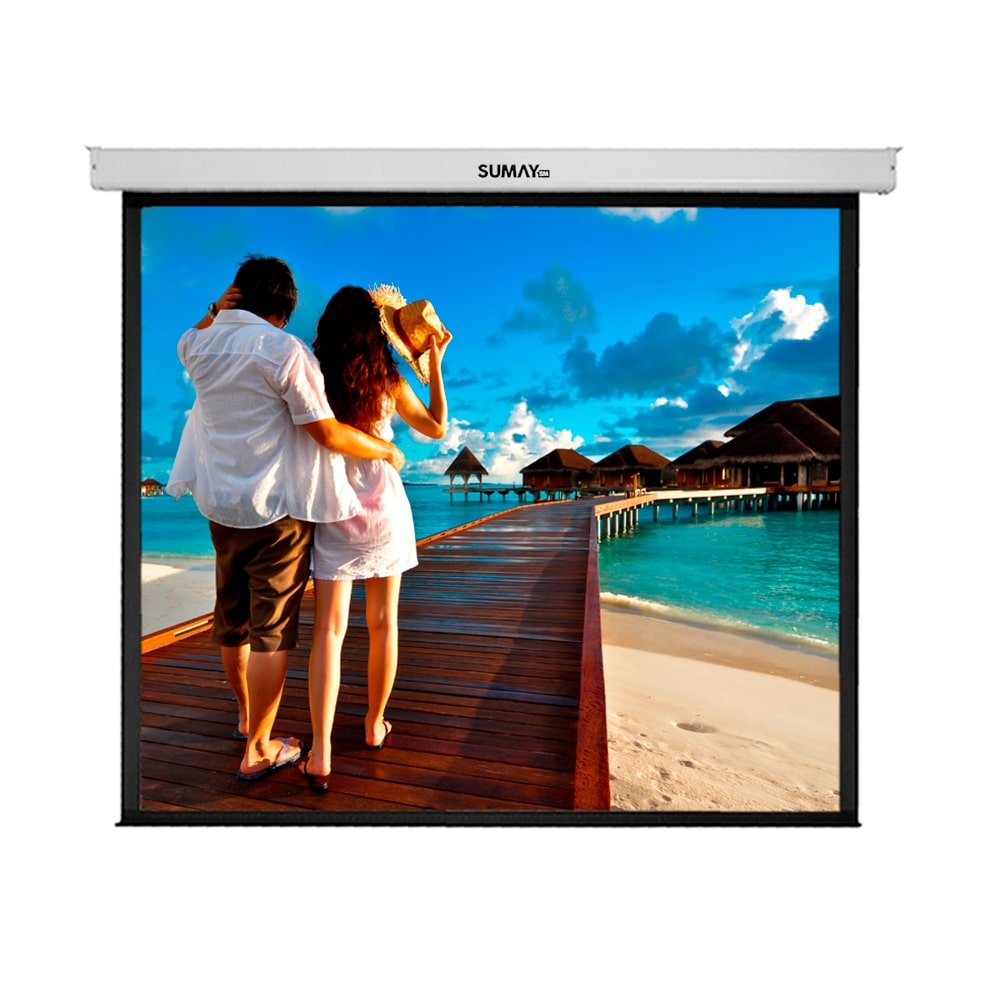 Tela de Projeção Retrátil 100” 1:1 SM- TRQS-100 - SUMAY - Hábito Áudio ...