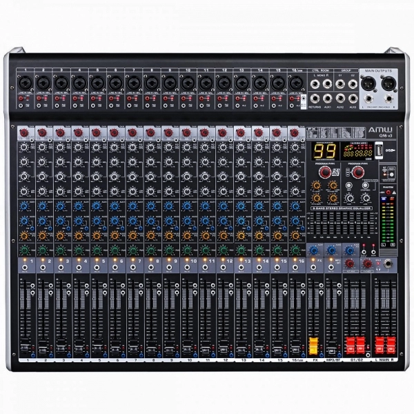Q16 v3 Mesa de Som 16 Canais Combo 99 Efx Dsp 2 Aux Hi-Z Interface USB ...