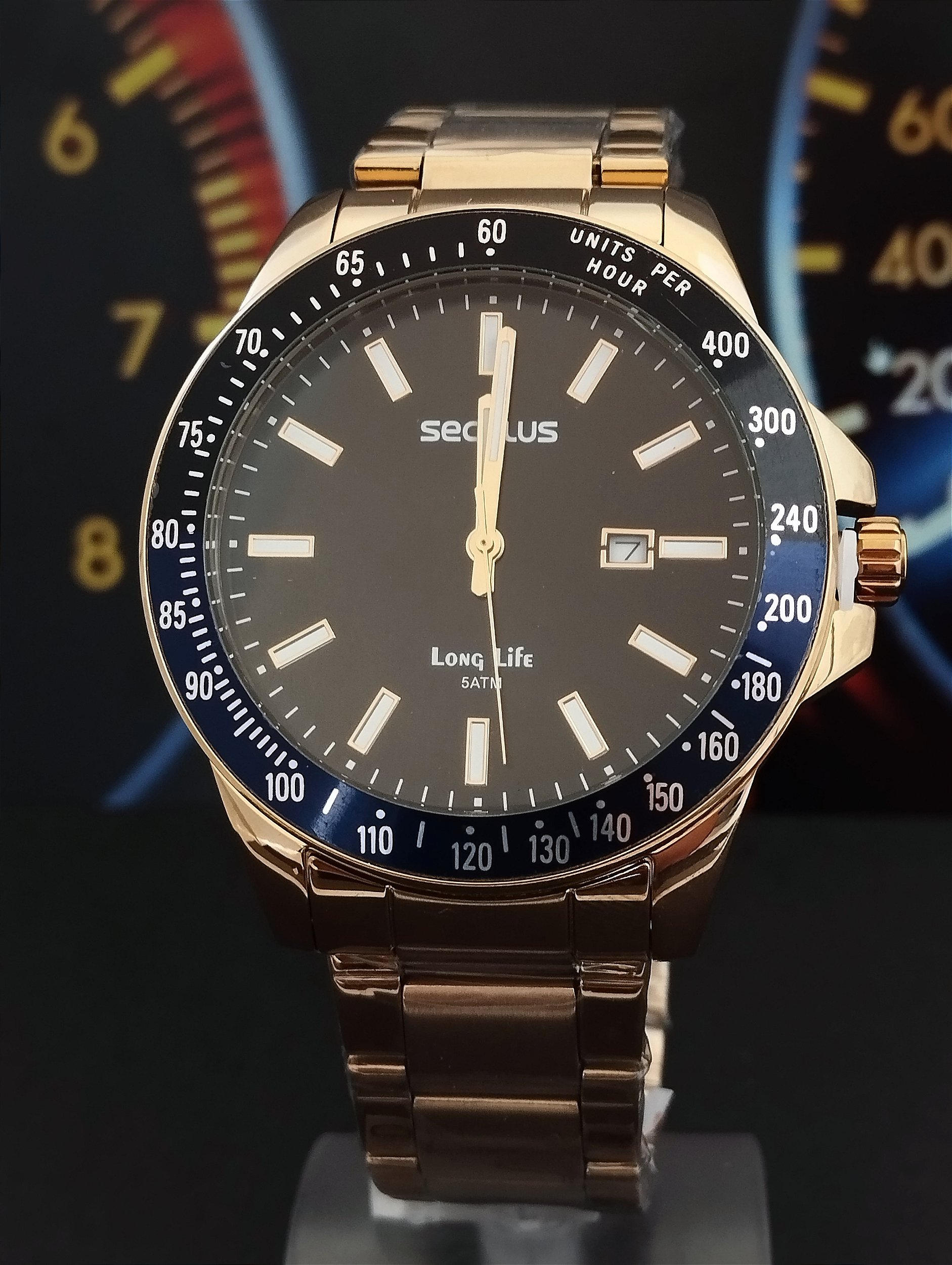 Relógio Seculus Masculino Dourado Analógico 44043GPSVDA2 - RELOGIOS M6