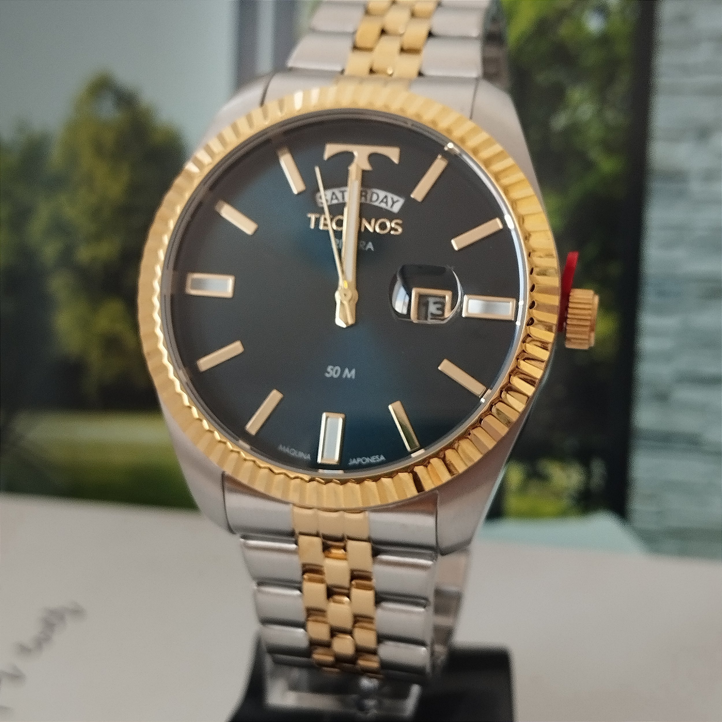Relogio technos prata com dourado masculino 2350AM/1A - RELOGIOS M6