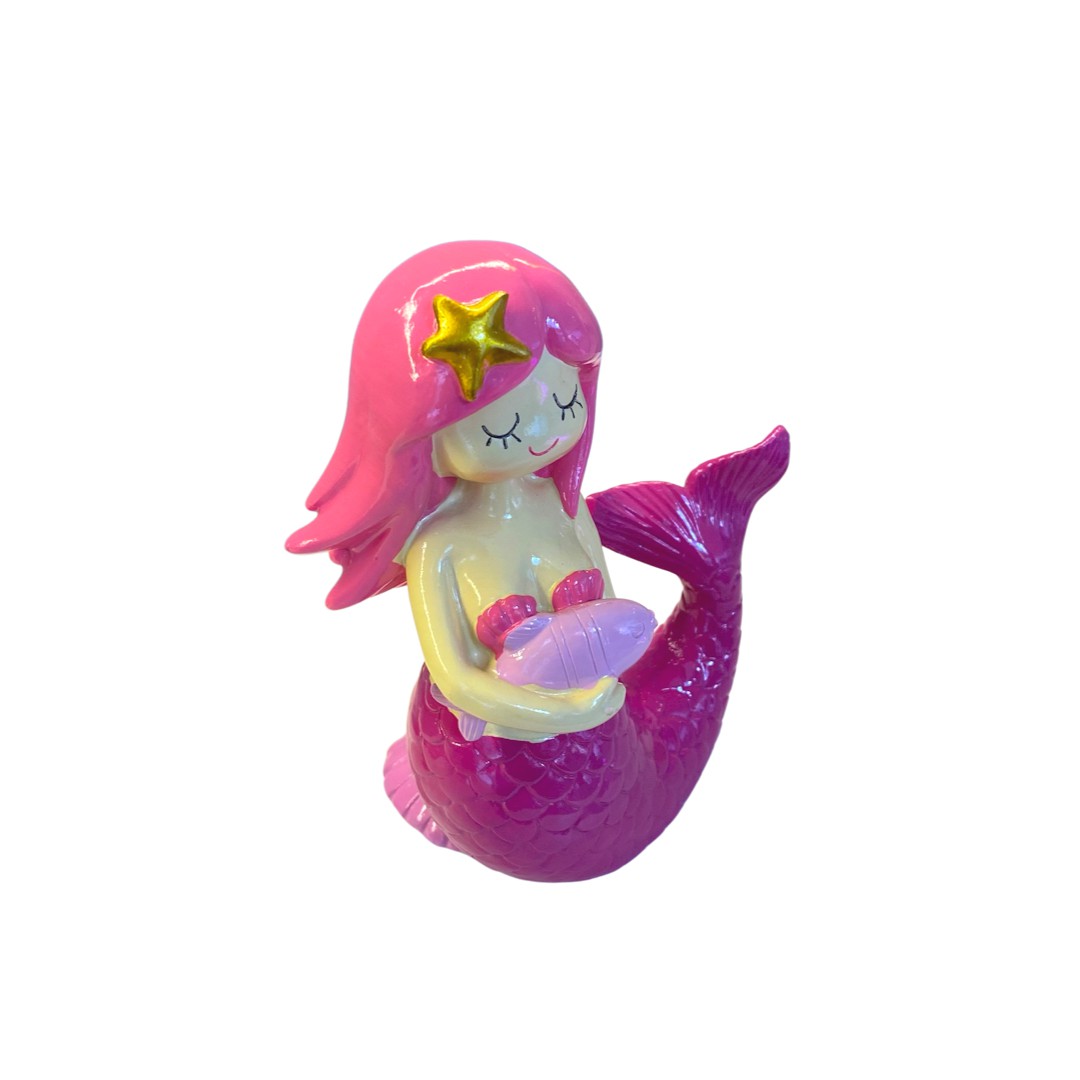 Escultura Sereia Rosa Pink - Stefânia & Co | A Loja Mais Fofa de Decoração