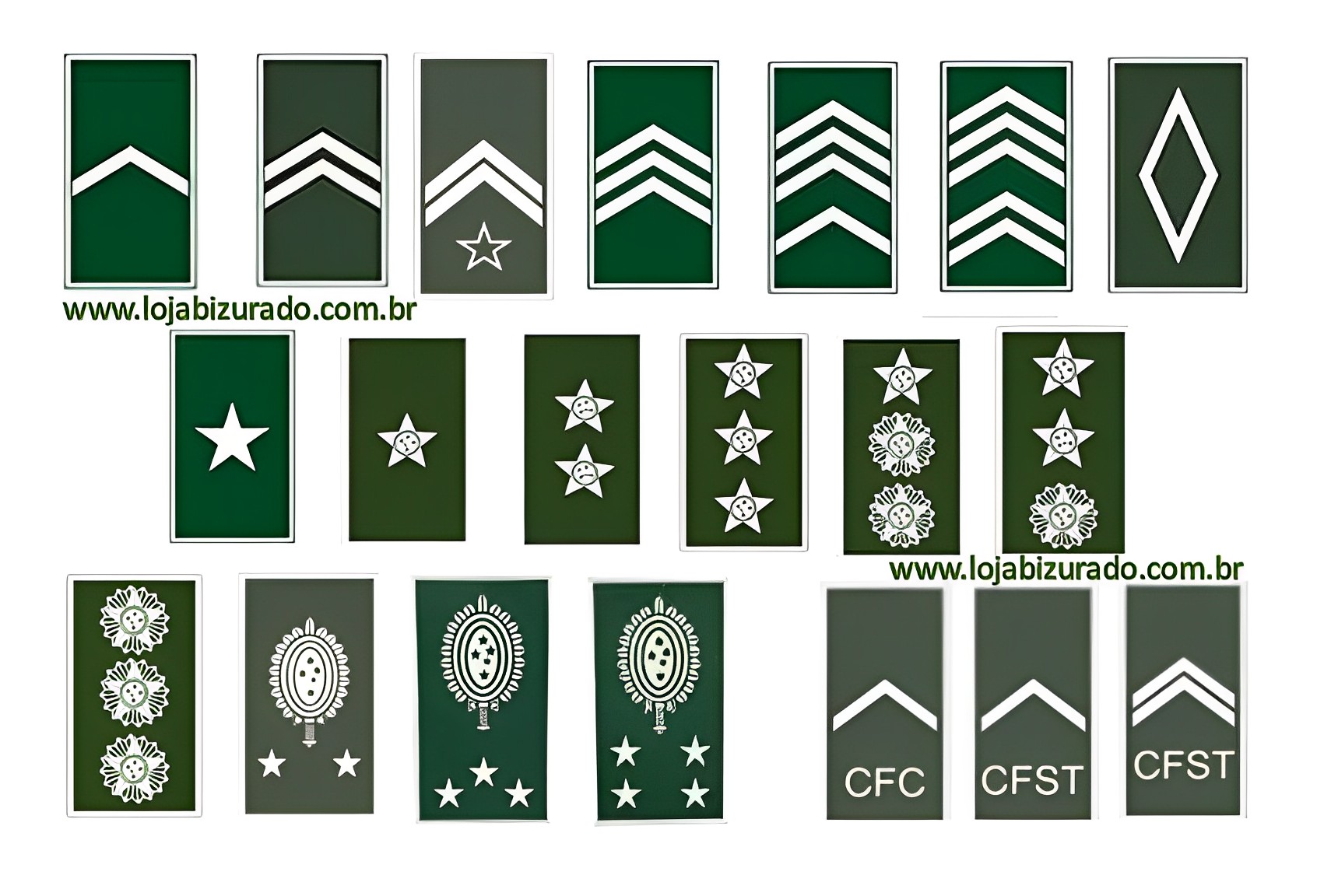 Loja Bizurado - DIVISA DE OFICIAIS Exército Brasileiro - LOJA BIZURADO ...