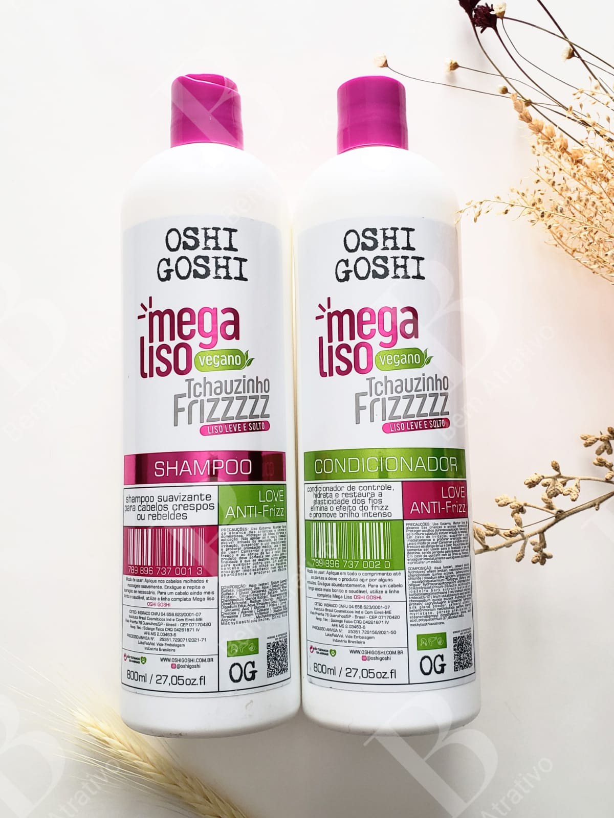 Oshi Goshi Mega Liso Vegano Kit Shampoo E Condicionador - Bem Atrativo