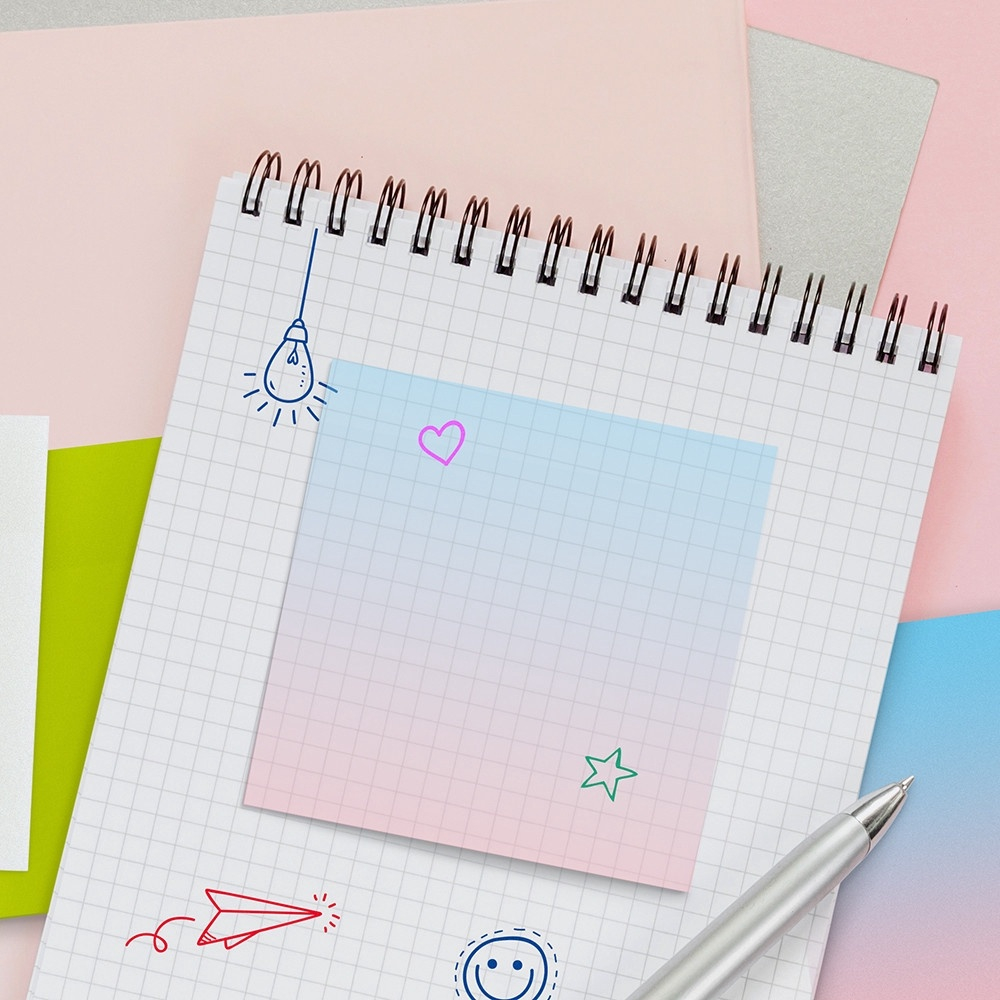 Bloco Adesivo 75x75mm Degradê Transparente Keep - Papelaria Capital