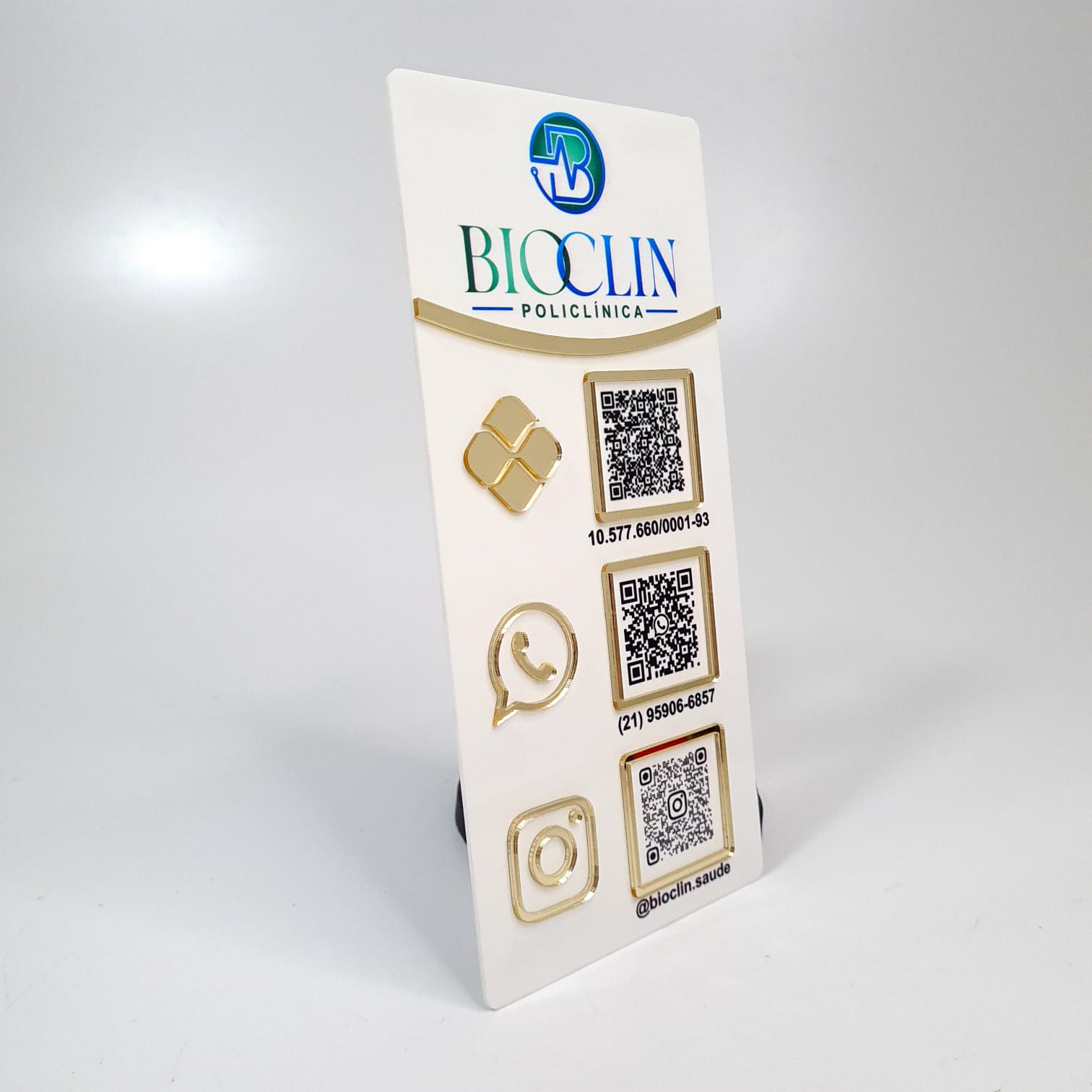 Placa PIX com 3 Qr Code - MOD 004 - Design Mais Um