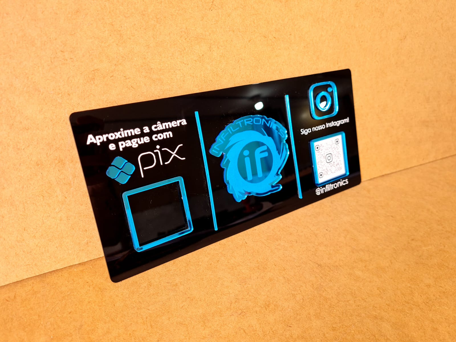 Placa PIX com 3 Qr Code - MOD 002 - Design Mais Um