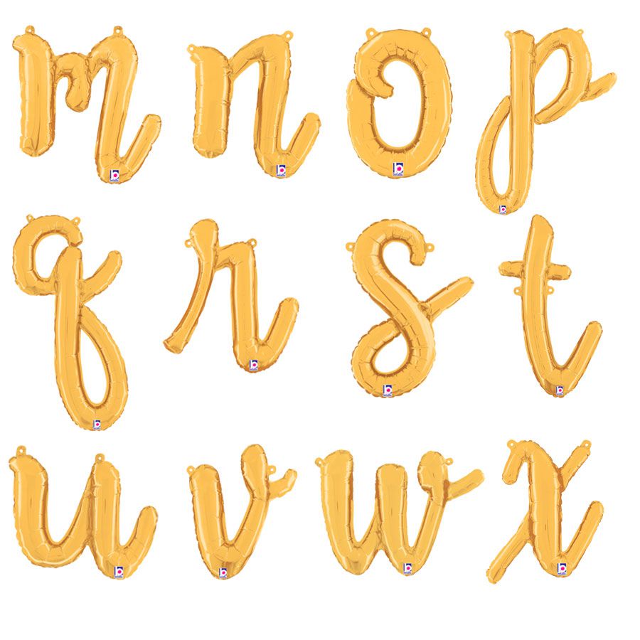 Balão de Festa Microfoil 14" 36cm - Letra Cursiva Dourado - 1 unidade - Flexmetal - Rizzo ...