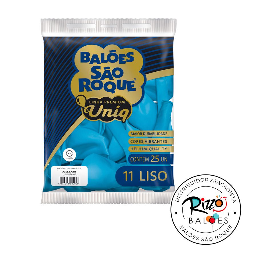Balão Premium Uniq 11''27cm - Azul Light - Caixa com 25 pacotes - 625 ...