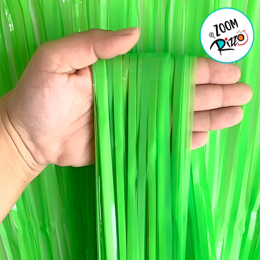 Cortina Decorativa Verde Neon 1x2m - 1 unidade - Rizzo - Rizzo Balões