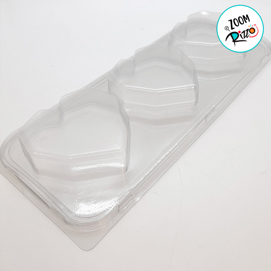 Blister Bandeja 3 Corações - Cristal - 3 unidades - Rizzo - Rizzo Balões